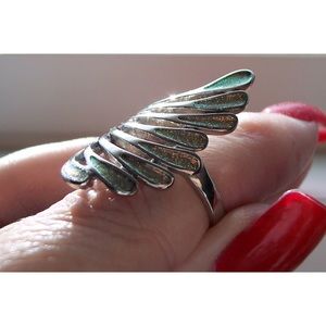 Jewelry | Stainless Steel Fan Ring With Iridescent Glitter | Poshmark